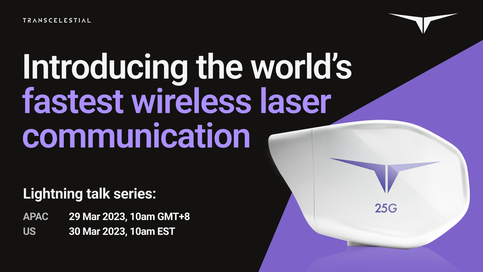 Transcelestial | Wireless Laser Communications | CENTAURI 25G